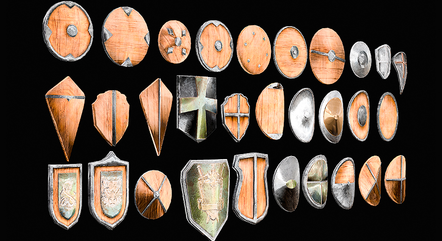 Shield Pack (30 models) in Props - UE Marketplace