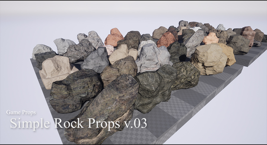 在道具创建的Simple Rock & Stone Pack v.03 - 虚幻引擎商城