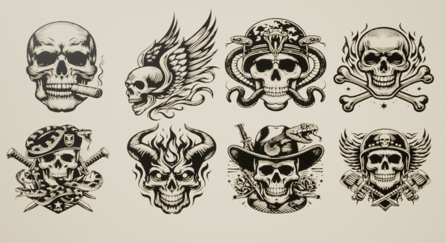 在材质创建的Skull Decal Pack - 虚幻引擎商城
