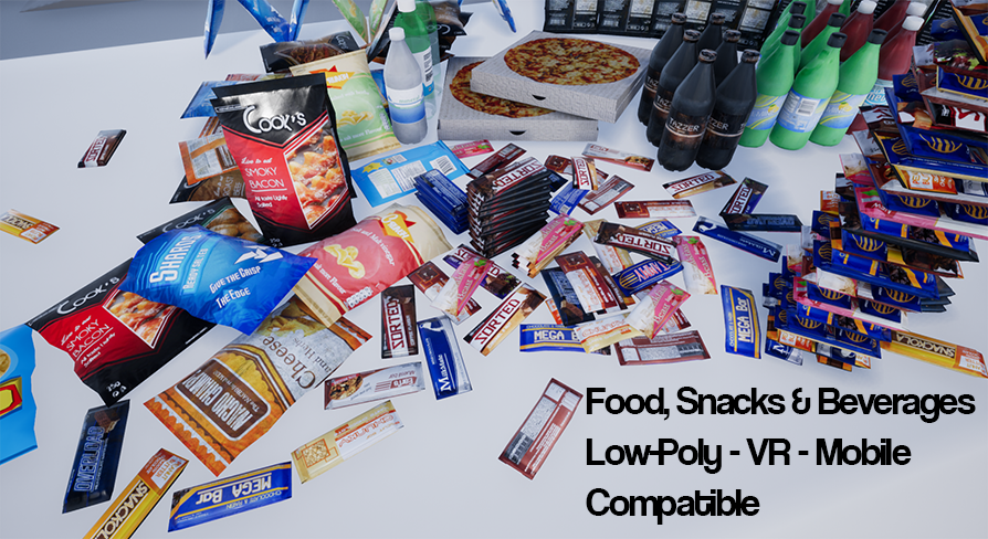 Snacks, Food, Softdrinks, Candy - Also for VR & Mobile in Props - UE ...