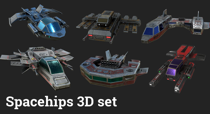 Spaceships 3d set in Props - UE Marketplace