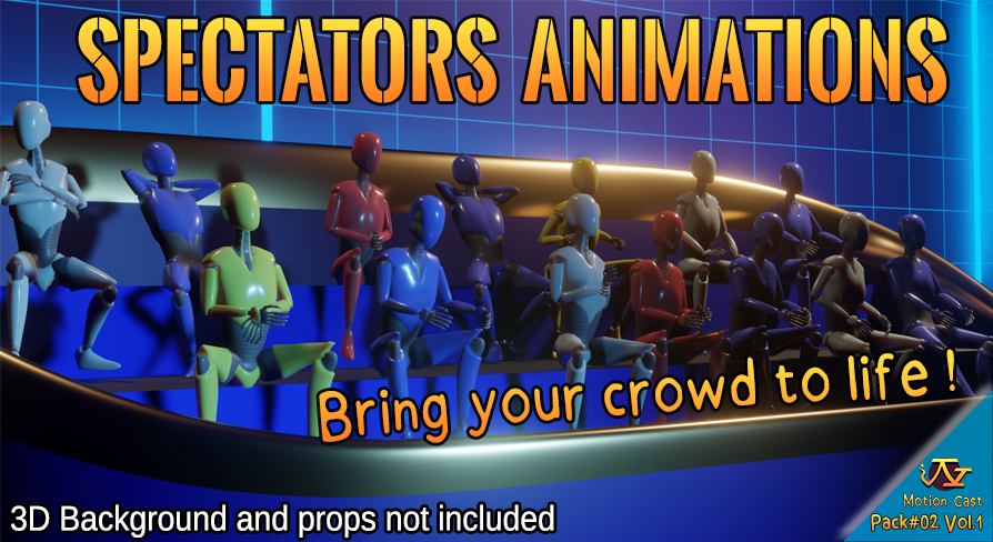 Spectators animations (Motion Cast#02 Vol.1)：アニメーション - UE マーケットプレイス