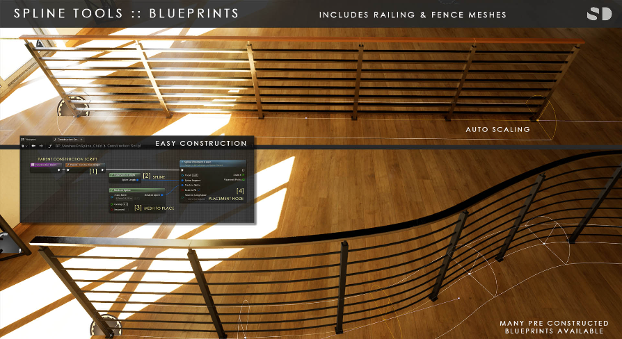 Spline Blueprint Tools in Architectural Visualization - UE Marketplace