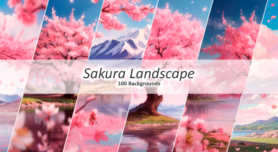 Spring Sakura Landscapes Background Set in Textures - UE Marketplace