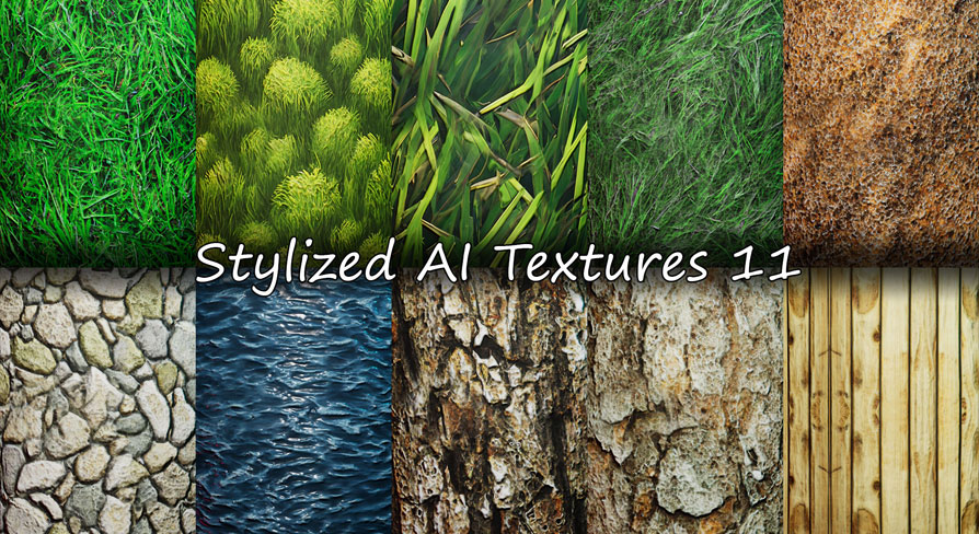 Stylized AI Textures 11 in Materials - UE Marketplace