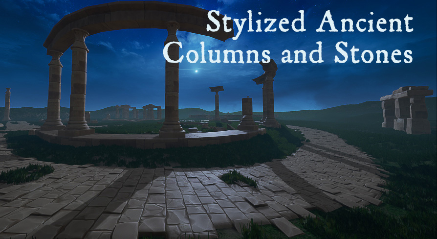 Stylized Ancient Columns and Stones in Environments - UE Marketplace
