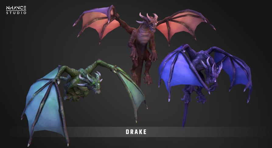 在角色创建的Stylized Fantasy Drake - 虚幻引擎商城
