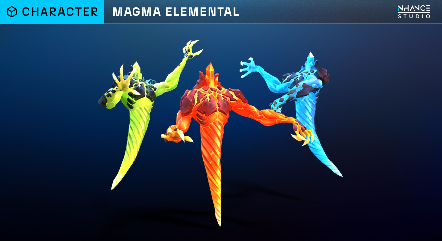 Stylized Fantasy Magma Elemental in Characters - UE Marketplace