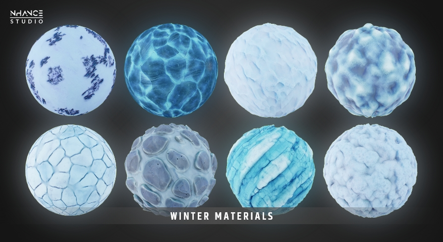Stylized Fantasy Winter Landscape Material Pack in Materials - UE ...