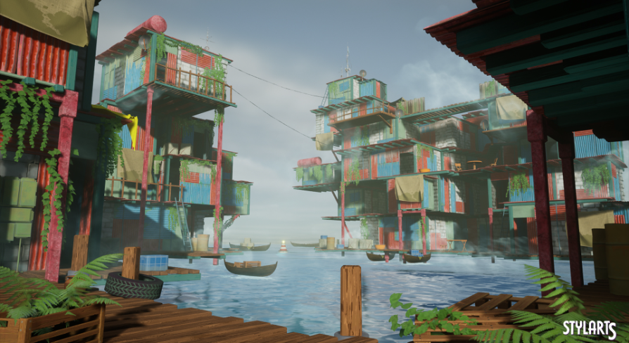 Stylized Floating Slums：環境 - UE マーケットプレイス