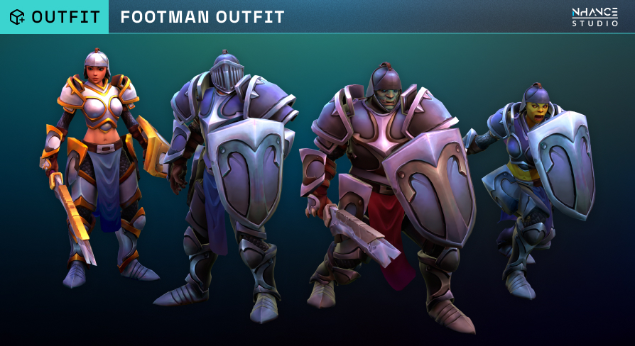 在角色创建的Stylized Footman Outfit - 虚幻引擎商城