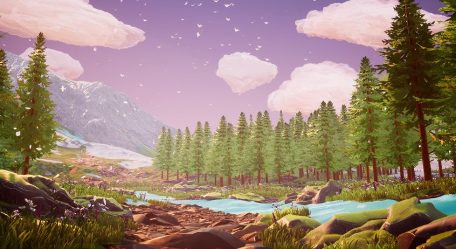Stylized Mountain Meadow Environment in Environments - UE Marketplace