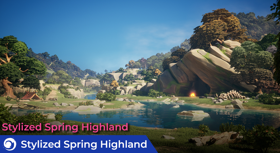 Stylized Spring Highland Asset Pack：環境 - UE マーケットプレイス