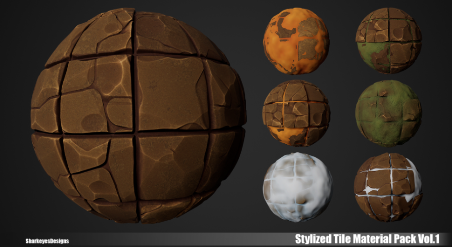 Stylized Tile Material Pack Vol.1, 카테고리 머티리얼 - UE 마켓플레이스