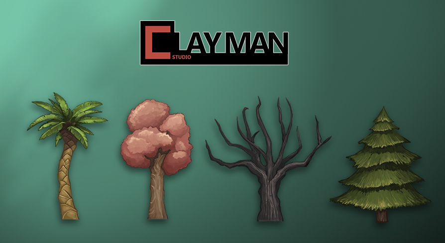 Stylized Trees in 2D Assets - UE Marketplace