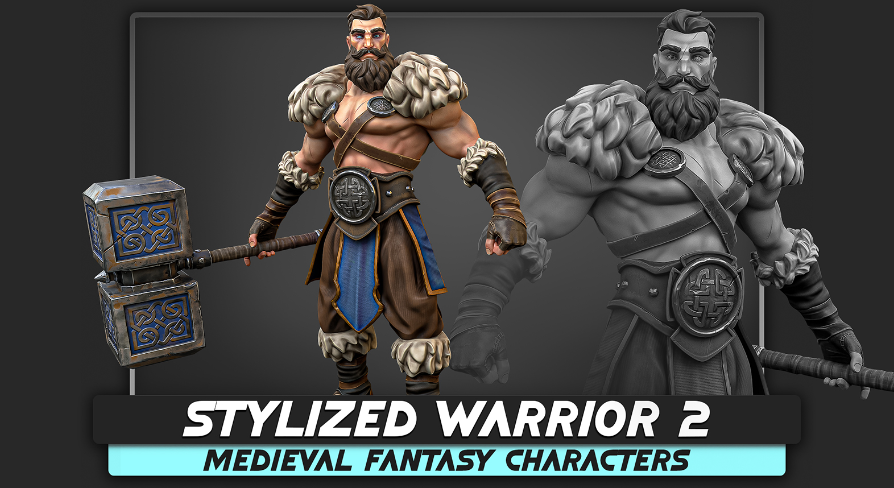 Stylized Warrior 02 - Heroes Fantasy Characters - Animation Hammer ...