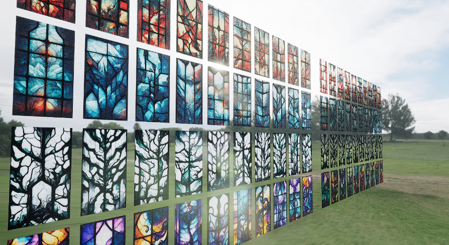 在材质创建的Sublime Stained Glass Materials: Pack 04 - 虚幻引擎商城