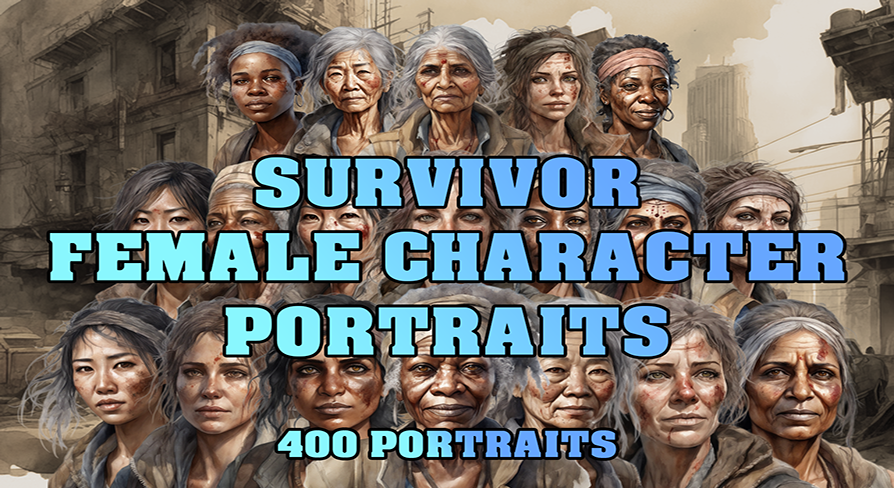 Survivor Female Character Portraits in 2D Assets - UE Marketplace