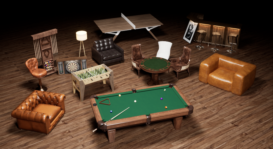 Table Game Pack Vol. 1 in Props - UE Marketplace