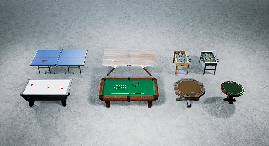 Table Game Pack Vol. 2 in Architectural Visualization - UE Marketplace