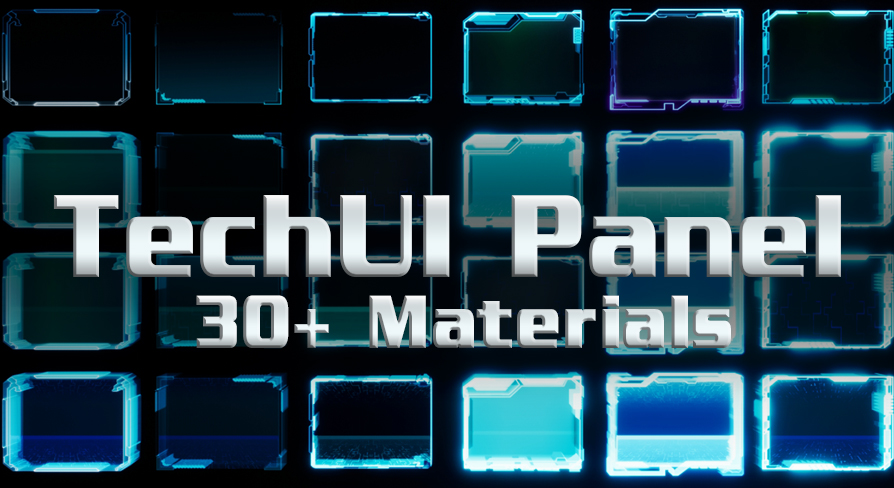 Tech Style UI Panel in Materials - UE Marketplace