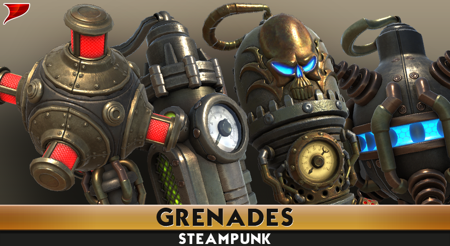 The SteamPunk Grenades Pack in Weapons - UE Marketplace