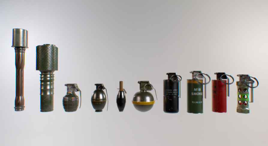 The grenades in Weapons - UE Marketplace