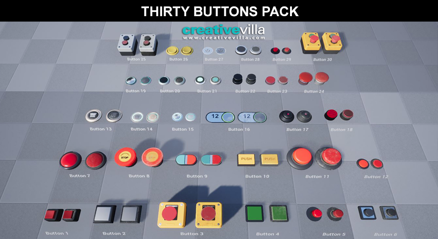 Thirty Buttons Pack in Props - UE Marketplace