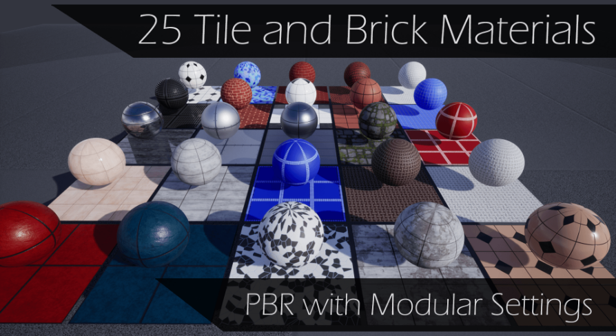 Tile and Brick PBR Materials in Materials - UE Marketplace
