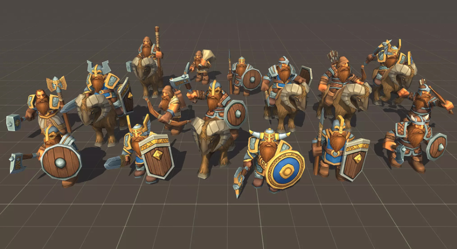 Toon RTS Units - Dwarves：キャラクター - UE マーケットプレイス