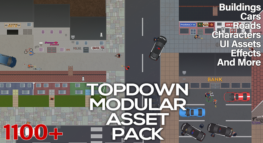 Top-Down Modular Asset Pack, 카테고리 2D 애셋 - UE 마켓플레이스