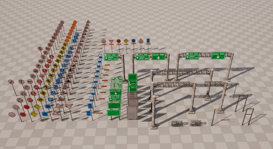 Traffic Sign Pack - V1 in Props - UE Marketplace
