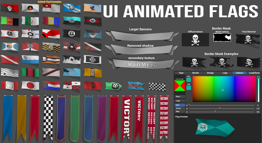 UI Animated Flags in 2D Assets - UE Marketplace