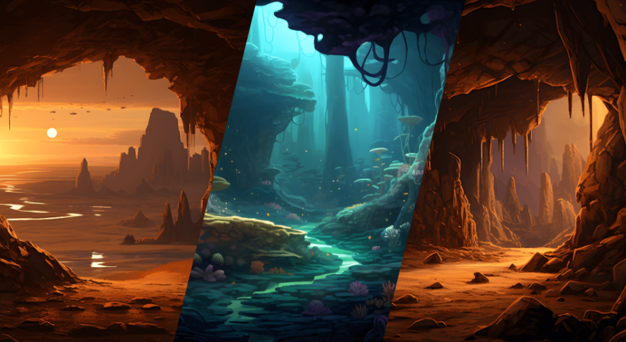 UNIVERSE ART - Illustration Caves in 2D Assets - UE Marketplace