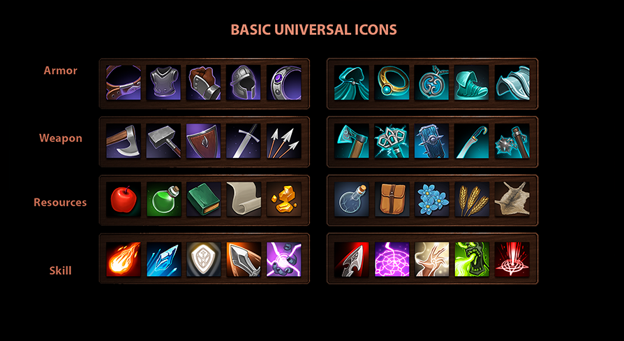 Universal Bronze Icon Pack in 2D Assets - UE Marketplace
