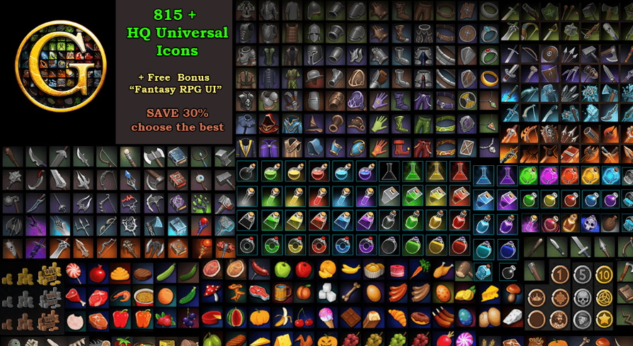 Gold Icon Pack in 2D Assets - UE Marketplace