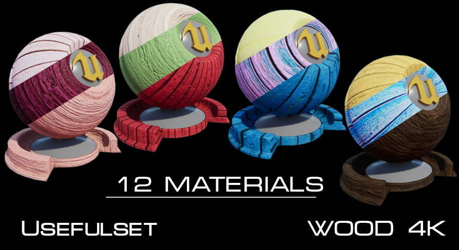 UsefulSet 16 Wood in Materials - UE Marketplace
