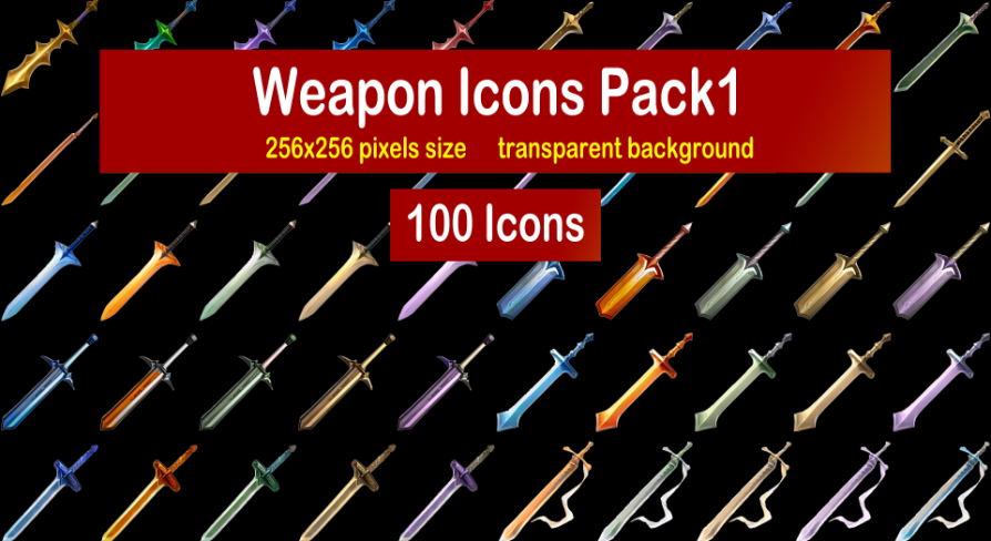 Weapon Icons Pack1 - Sword in 2D Assets - UE Marketplace