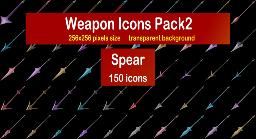 Weapon Icons Pack2 - Spear in 2D Assets - UE Marketplace