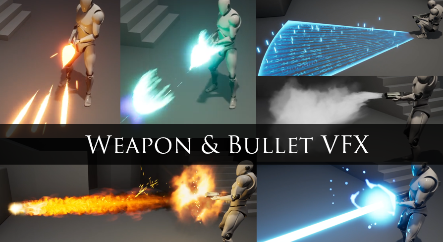 Weapon and Bullet Niagara VFX ( with SFX ) in Visual Effects - UE ...