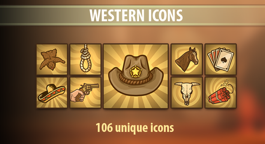 Western Icons in 2D Assets - UE Marketplace