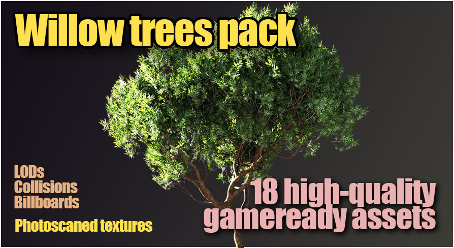 Willow trees pack in Props - UE Marketplace