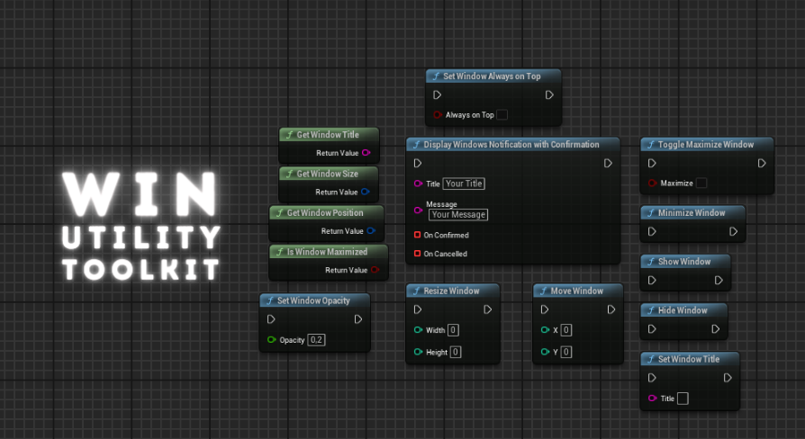 Win Utility Toolkit, 카테고리 코드 플러그인 - UE 마켓플레이스