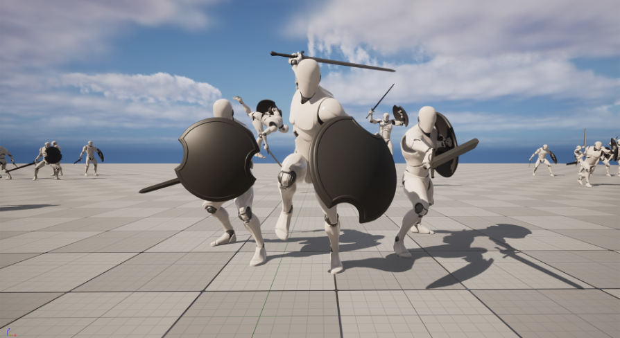 在动画创建的Dynamic Sword Shield Animations V2 - 虚幻引擎商城