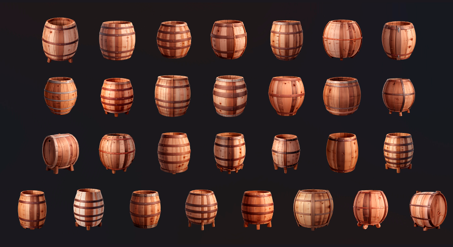 Wooden Items PNG Set in 2D Assets - UE Marketplace