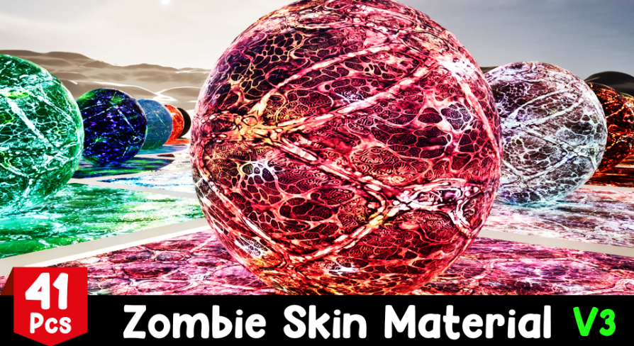 Zombie Skin Material V3 - 41 Pcs 4K Material ( 5 Animated Material ) in ...