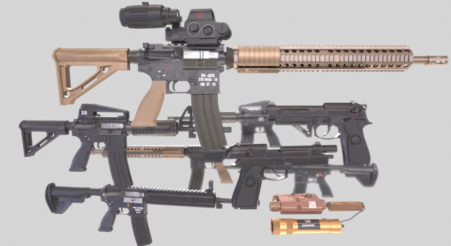 在武器创建的weapons pack 4 in one - 虚幻引擎商城