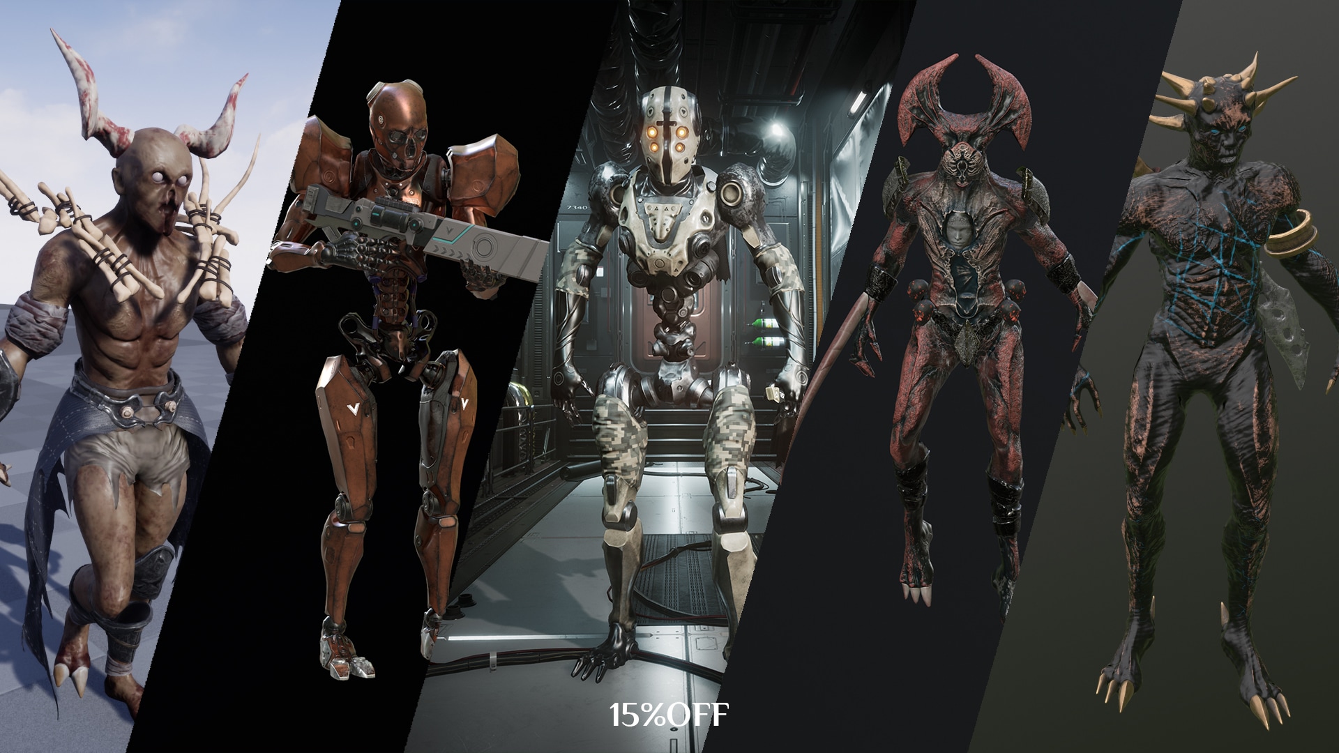 在角色创建的Demons and Robots Pack - 虚幻引擎商城