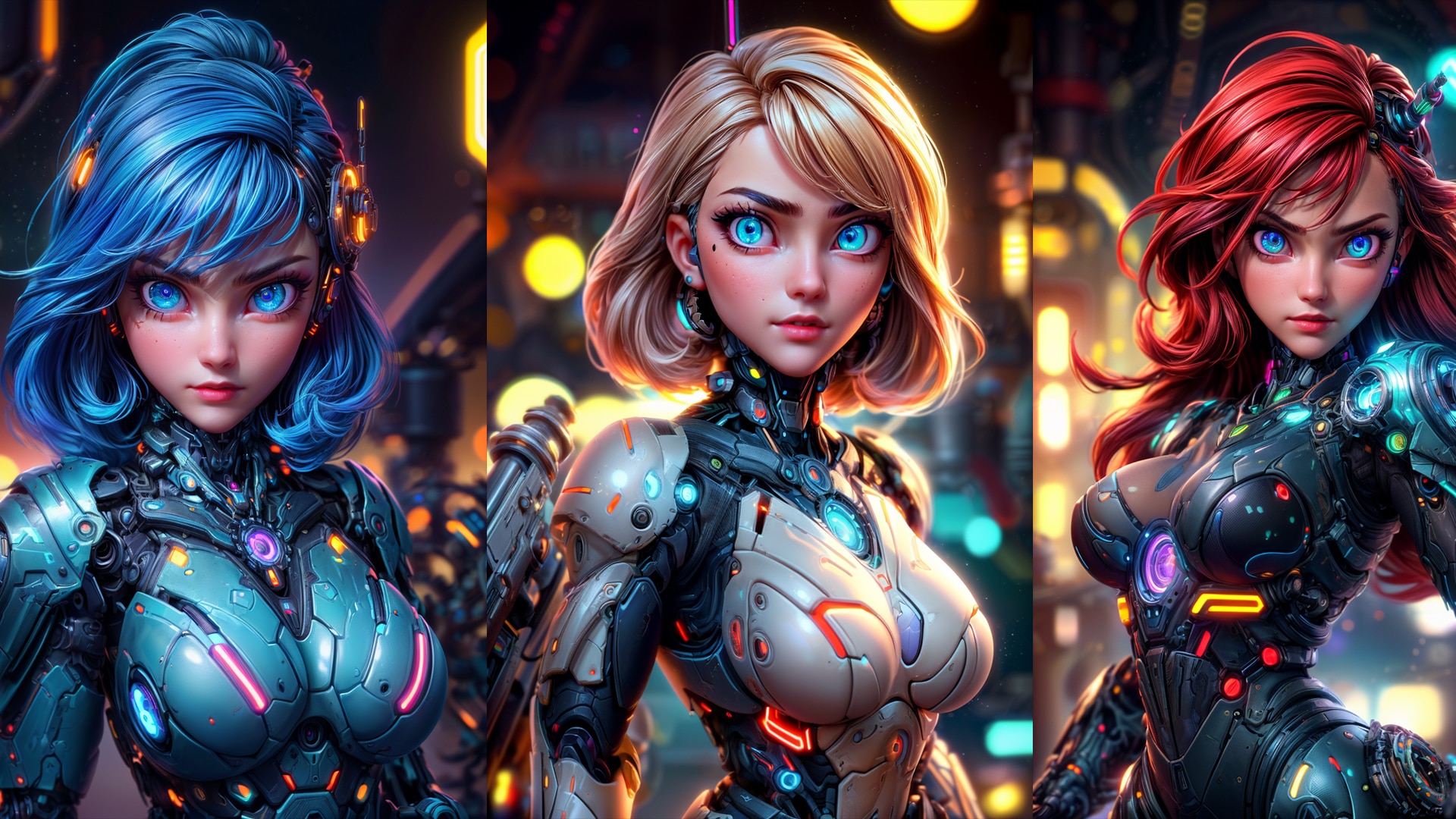 Cyborg Girl Portrait In 2d Assets Ue Marketplace