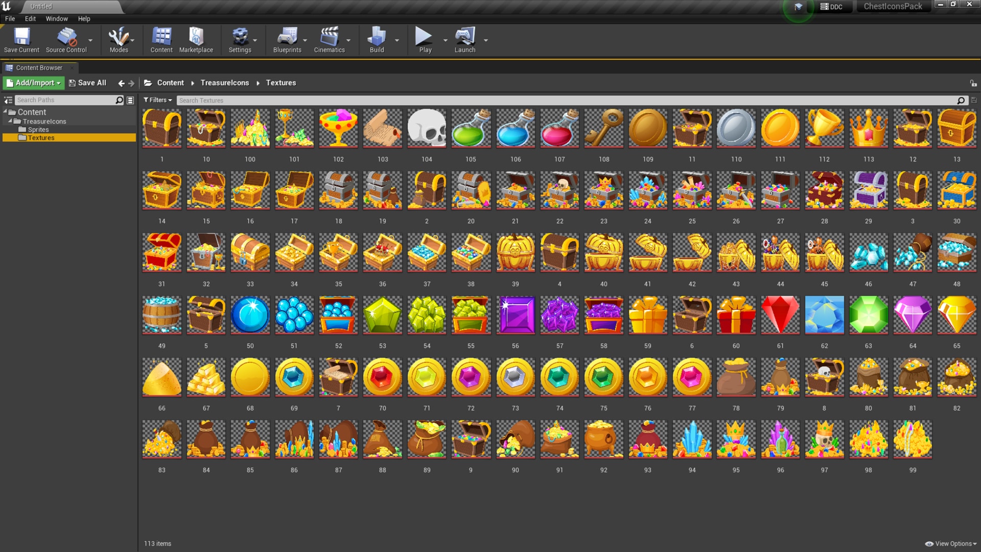 Treasure Icons Pack in 2D Assets - UE Marketplace